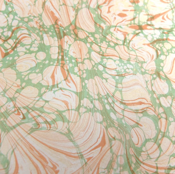 Peach gold green A4 Marbled paper sheet double ... - Folksy