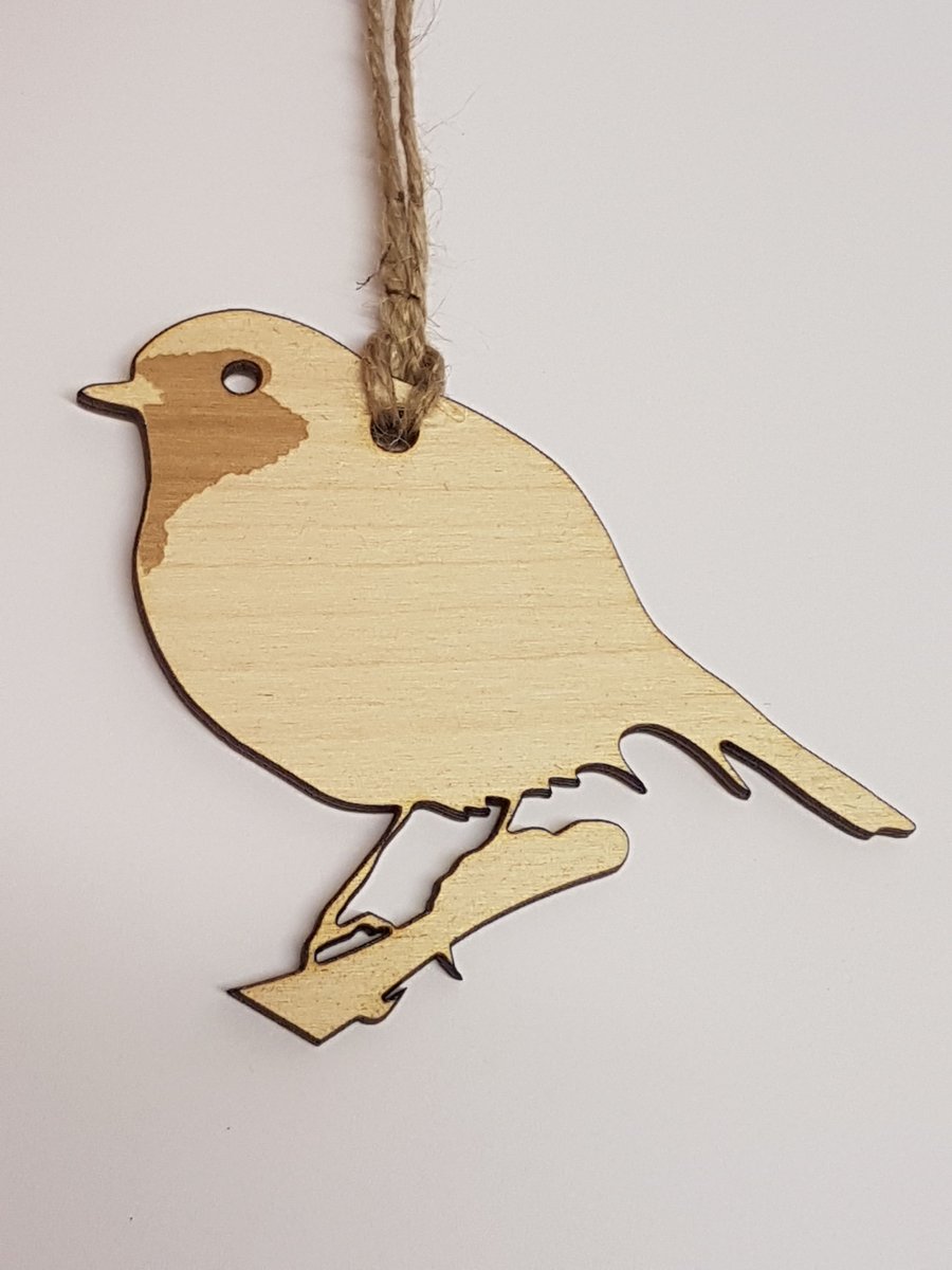 Birch Christmas Xmas Bauble Etched Robin - Lase... - Folksy