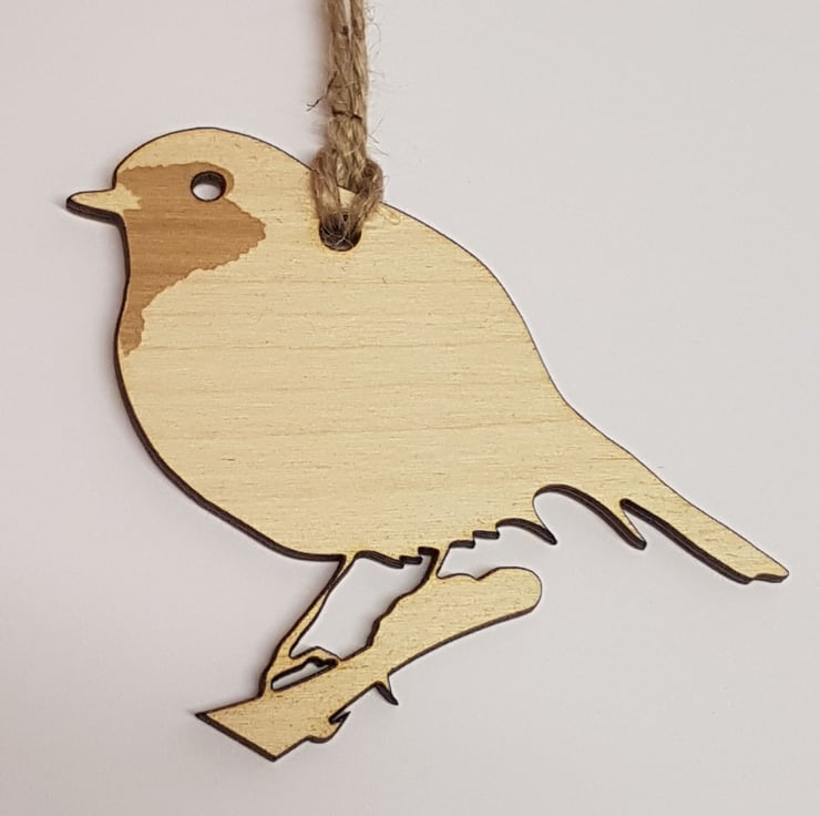 Birch Christmas Xmas Bauble Etched Robin - Lase... - Folksy