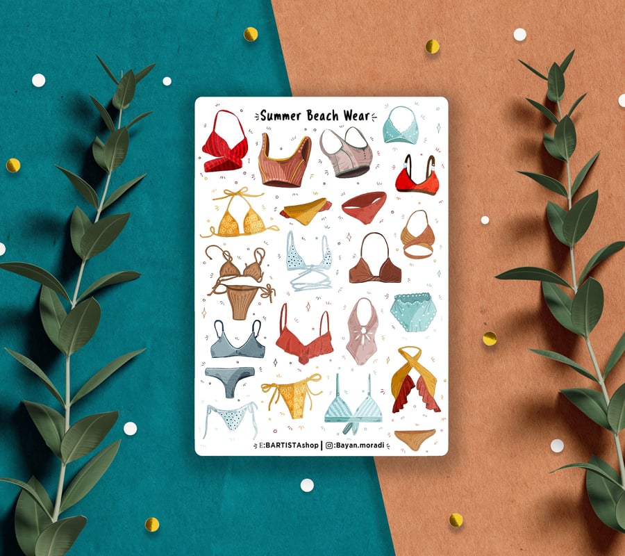 Summer stickers , bikini , planner stickers , b... - Folksy