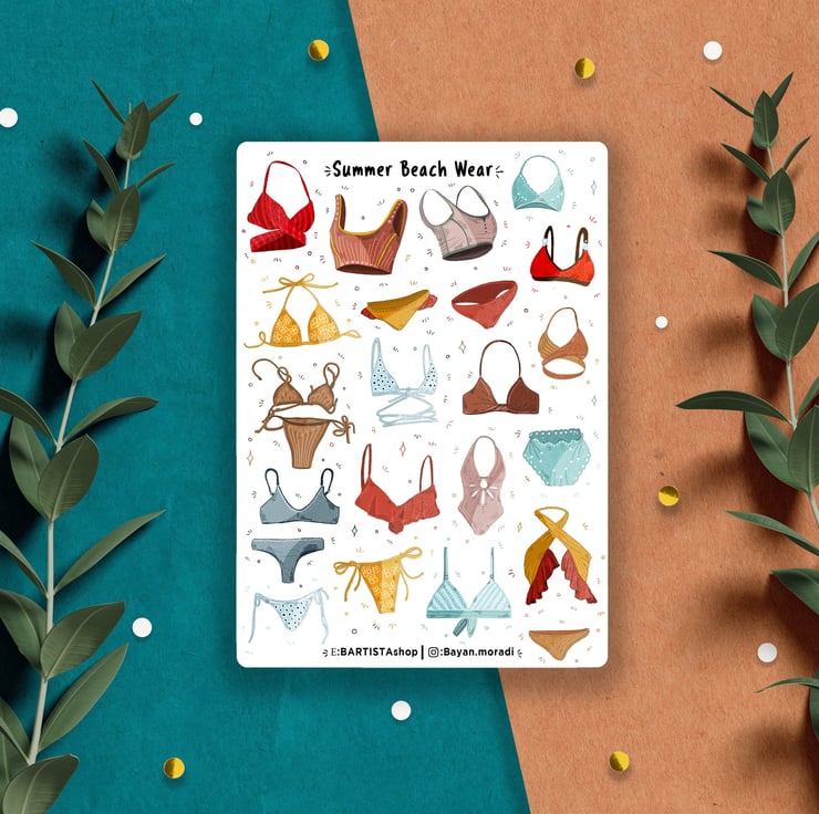 Summer stickers , bikini , planner stickers , b... - Folksy