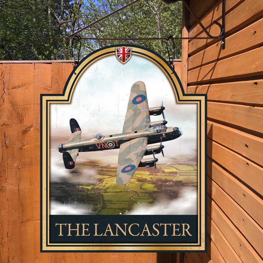 The Lancaster - Hanging personalised bar sign - Folksy