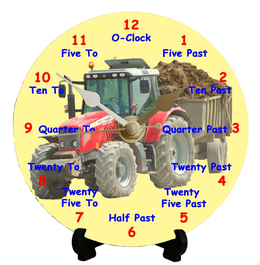 12cm DIY clock kit Tractor - Words and Numbers ... - Folksy