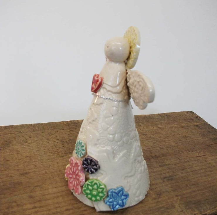 Large Ceramic Angel Christmas decoration Potter... - Folksy