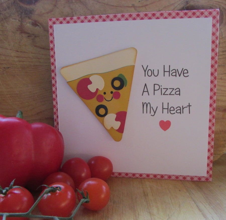 Pizza My Heart Card - Folksy