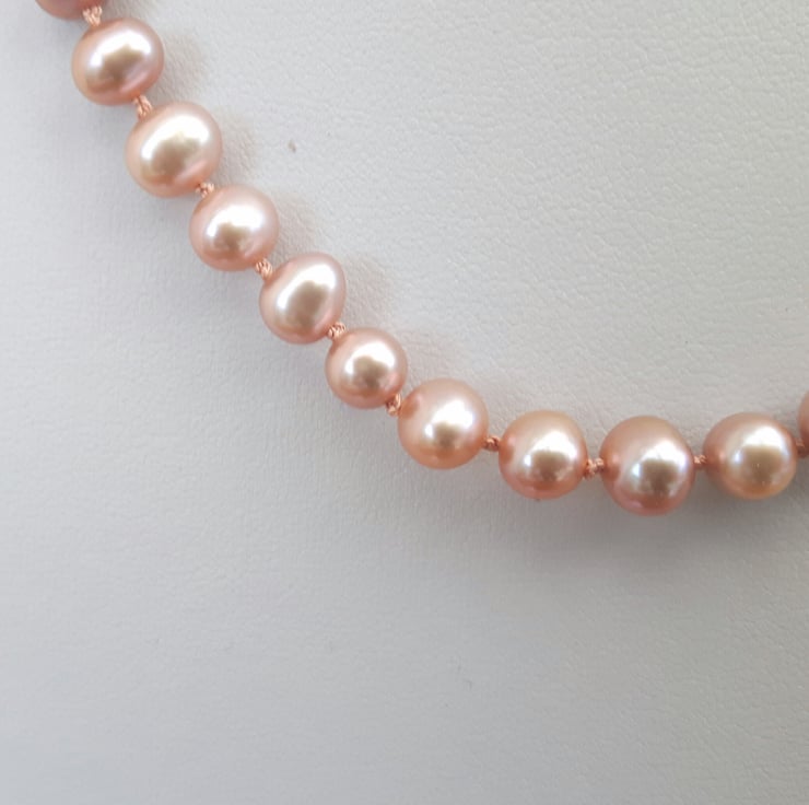 Pearl Necklace, Pale Pink, with Sterling Silver... - Folksy