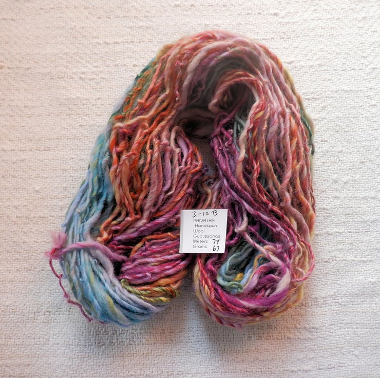 Hand Spun Wool Yarn - Woolen Spun Single Ply 74... - Folksy