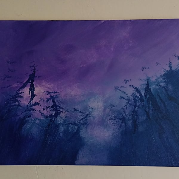 Oil Painting Entitled, 'Violet Dusk' - Folksy
