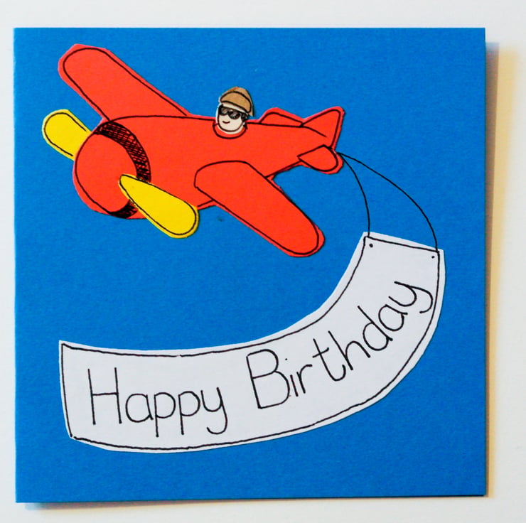 Greeting Card Aeroplane Greeting Card, Birthday... - Folksy