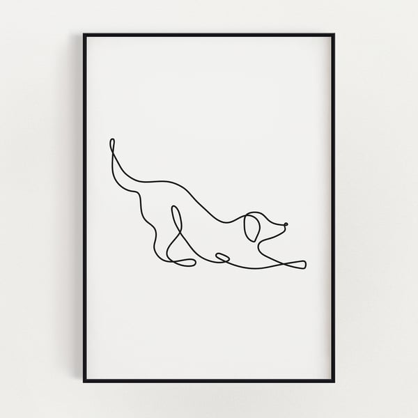 LINE ART DRAWING, Dog Art Prints, Dog Line Art,... - Folksy