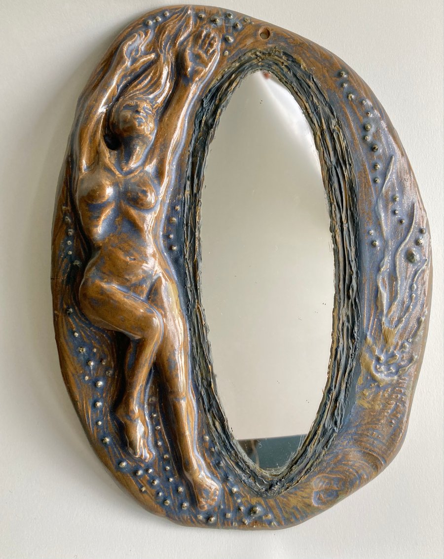 Small Mirror Wild Swimmer Ceramic Frame - Folksy