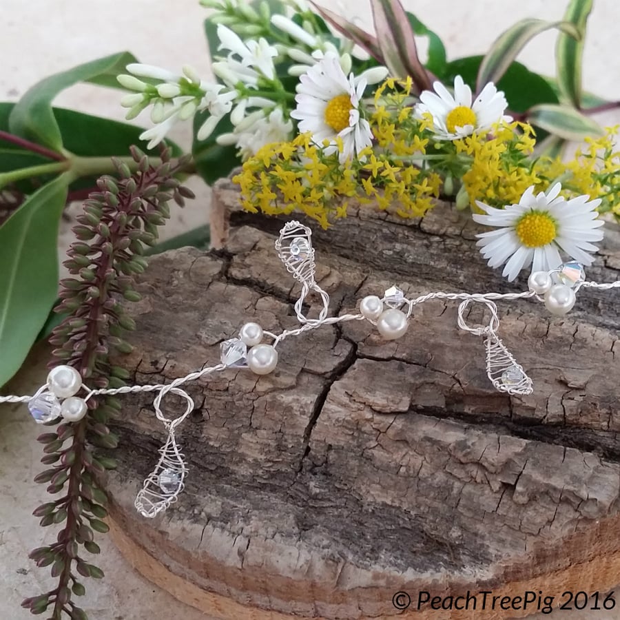 Clear Pearly Hair Vine - Folksy