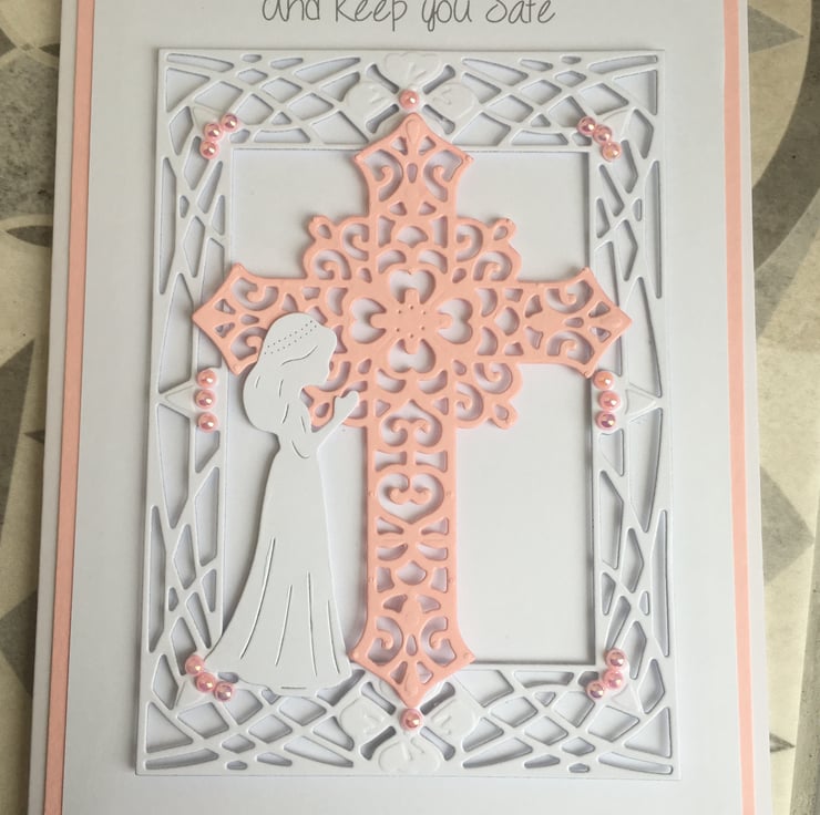 First Holy Communion girls handmade card - Folksy