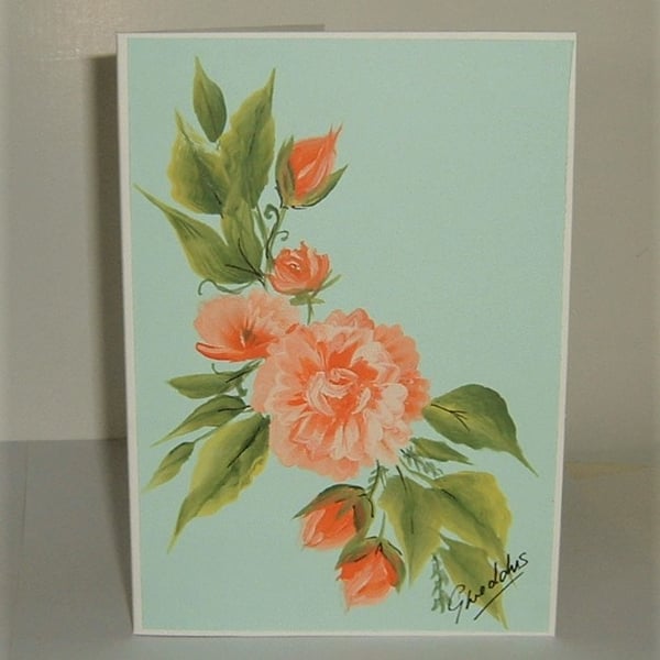 original hand painted greetings card ( ref F 248) - Folksy