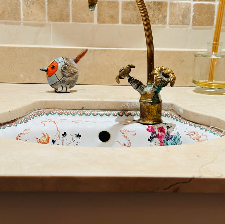 Blue ceramic birds colourful quirky - Folksy