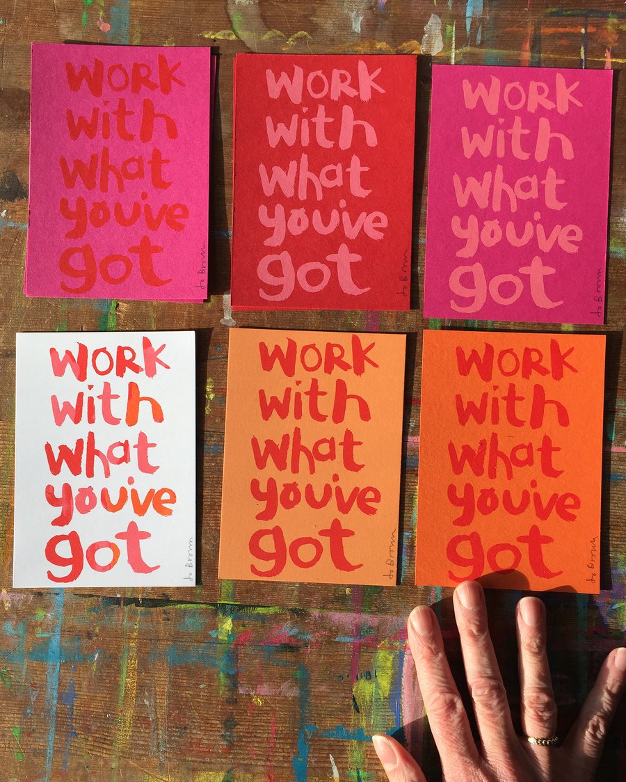 Empowering words screen print - Work With What ... - Folksy