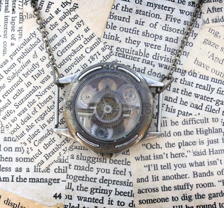 Steampunk Upcycled Repurposed Watch Statement N... - Folksy
