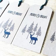 5 Large Christmas Tags, Stag Tags, Rustic Deer,... - Folksy