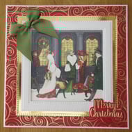 8x8 Luxury Art Deco Christmas Card - Walking Th... - Folksy