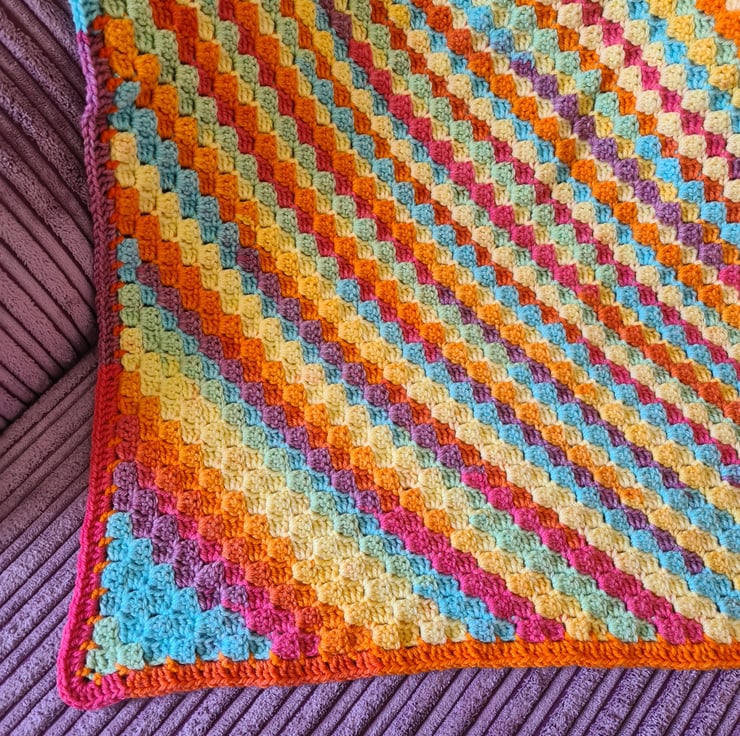 Crochet Rainbow Baby Blanket - Pram, pushchair,... - Folksy