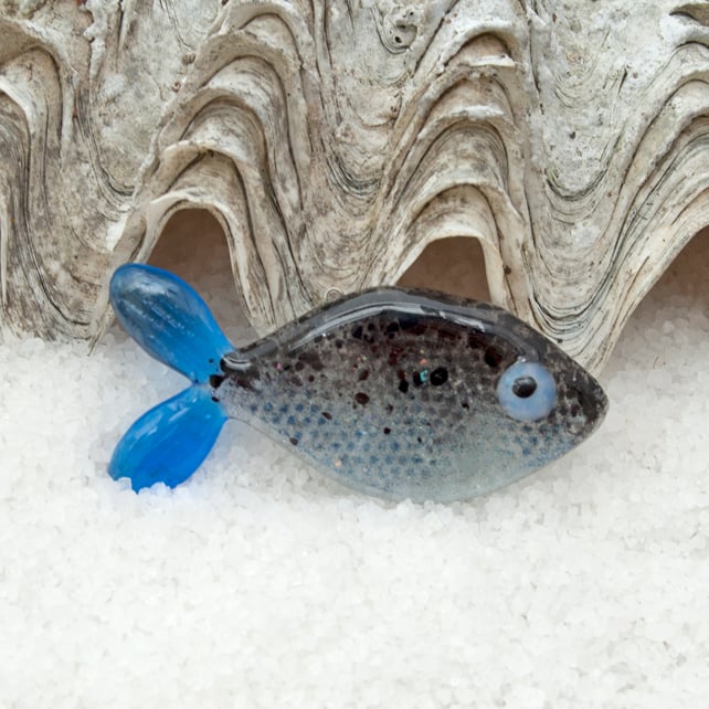 Fused Glass Sparkly Fish Decoration - Folksy