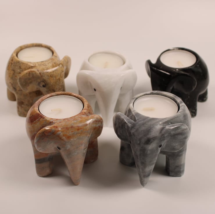 Purple Onyx Marble Elephant Tea Light Holders E... - Folksy
