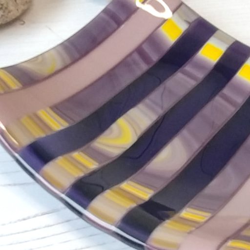 Swirled Purple Square Strip Cut Dish - Folksy