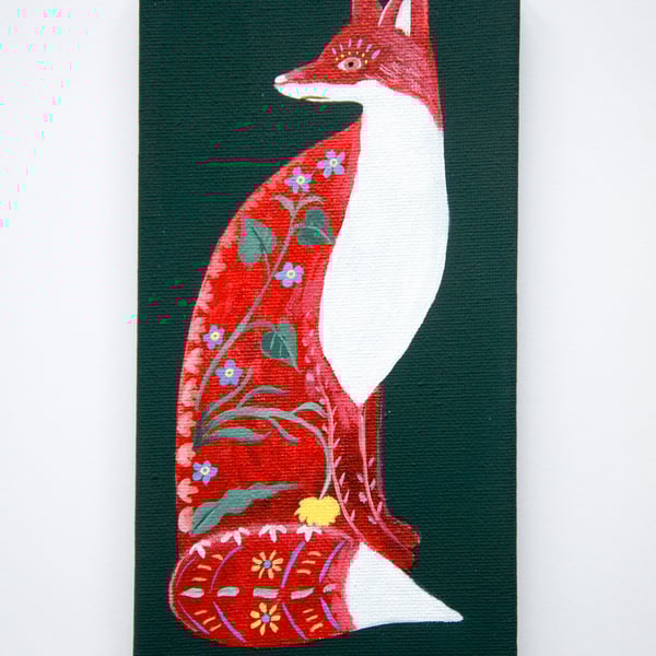 Fox Painting, Acrylic On Canvas - Folksy