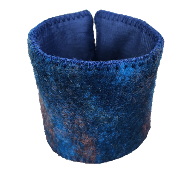 Wrist cuff, hand felted merino wool - Folksy