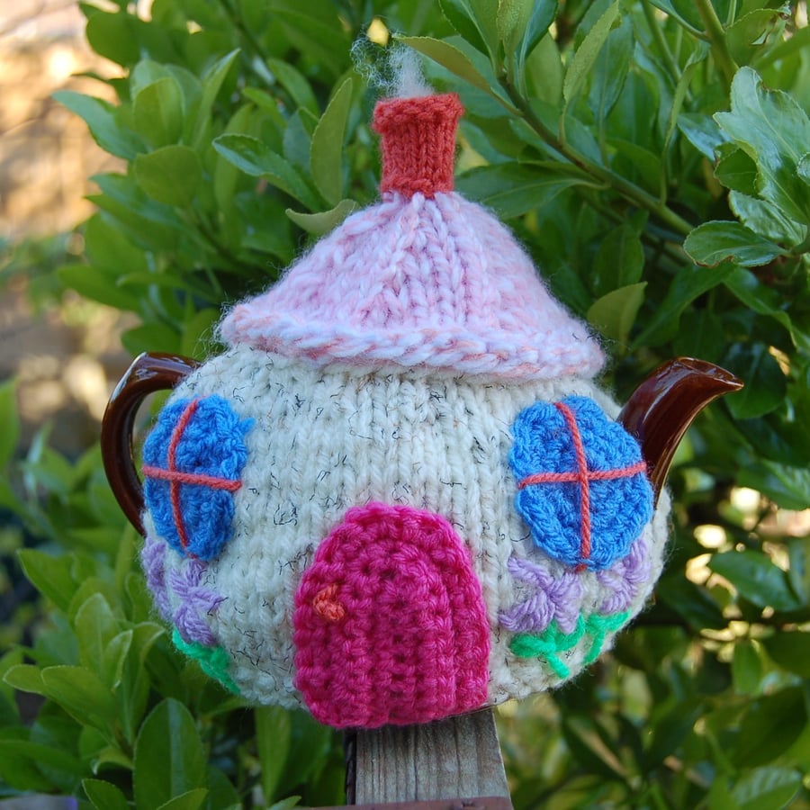 Country cottage tea cosy - hand embroidered - t... - Folksy