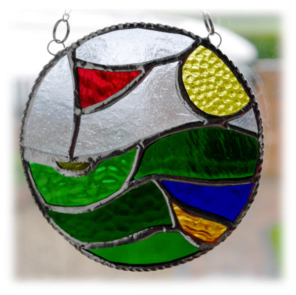Golf Ball Stained Glass Suncatcher Handmade Rin... - Folksy
