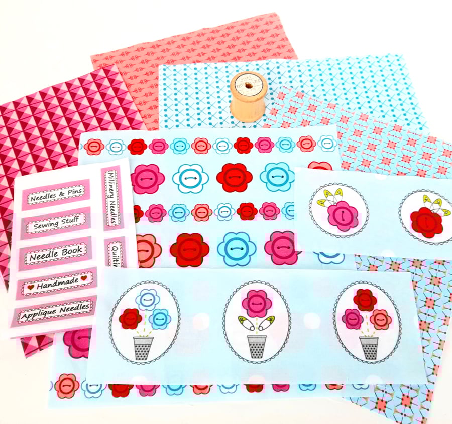 Sewing Notions Theme Fabric Bundle Includes Nee... - Folksy