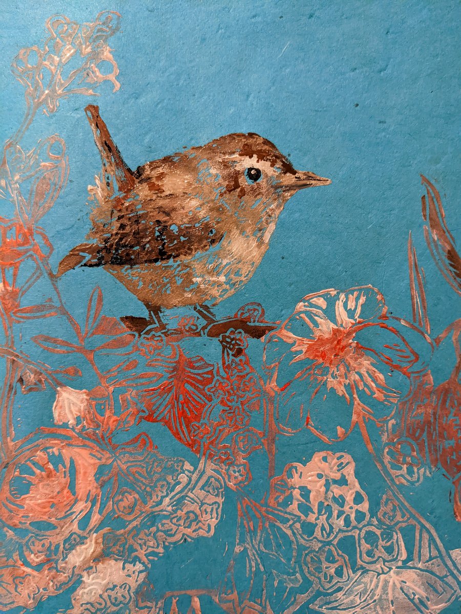 Little Wren limited edition linocut - Folksy