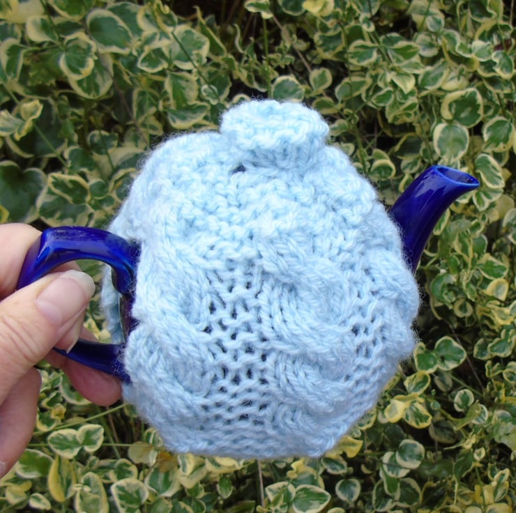 Tea Cosy Duck Egg Cable - to fit a small 1 cup ... - Folksy