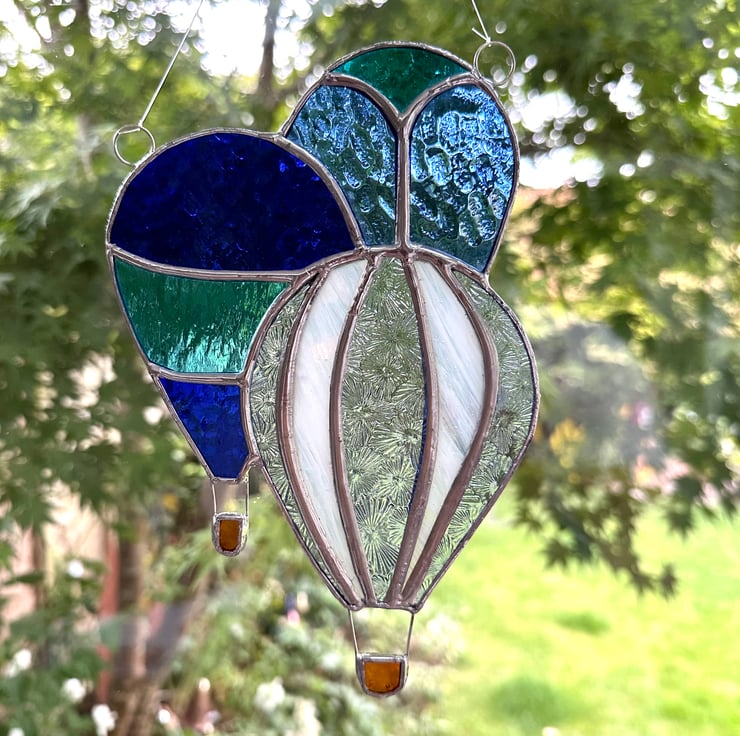 Stained Glass Hot Air Balloons Suncatcher - Han... - Folksy