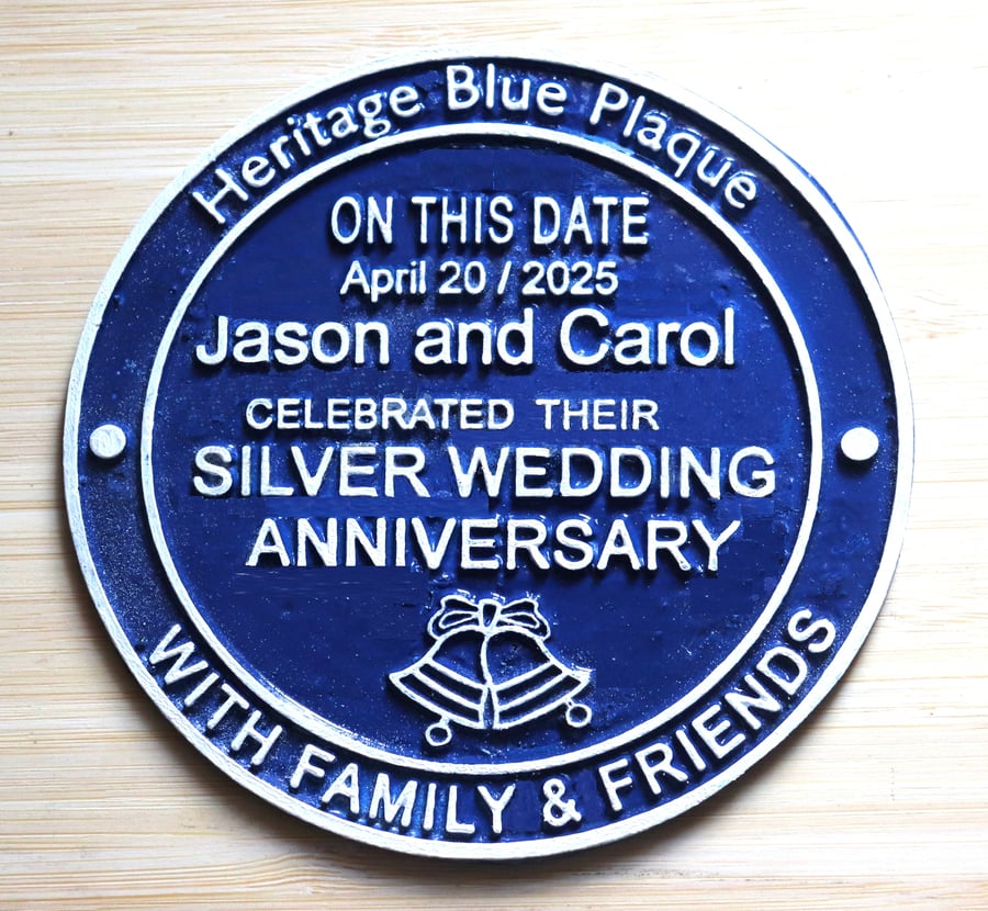 Wedding Anniversary unique Blue Plaques for all... - Folksy