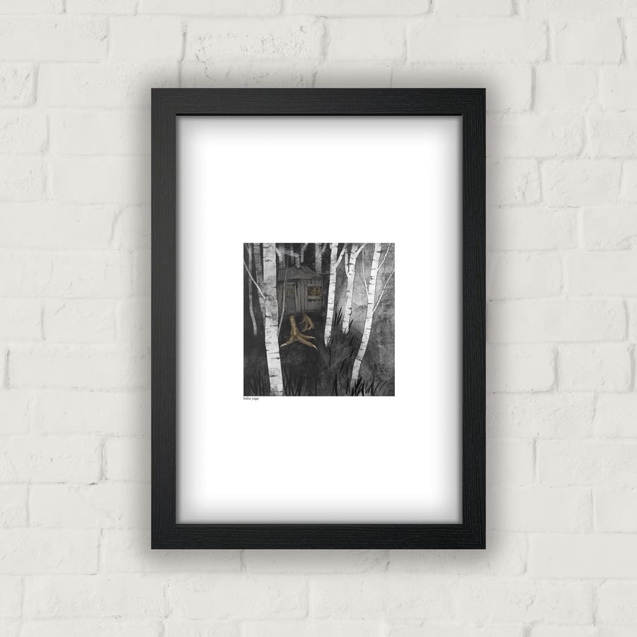 Baba Yaga Folklore Art Print - Slavic Folklore ... - Folksy