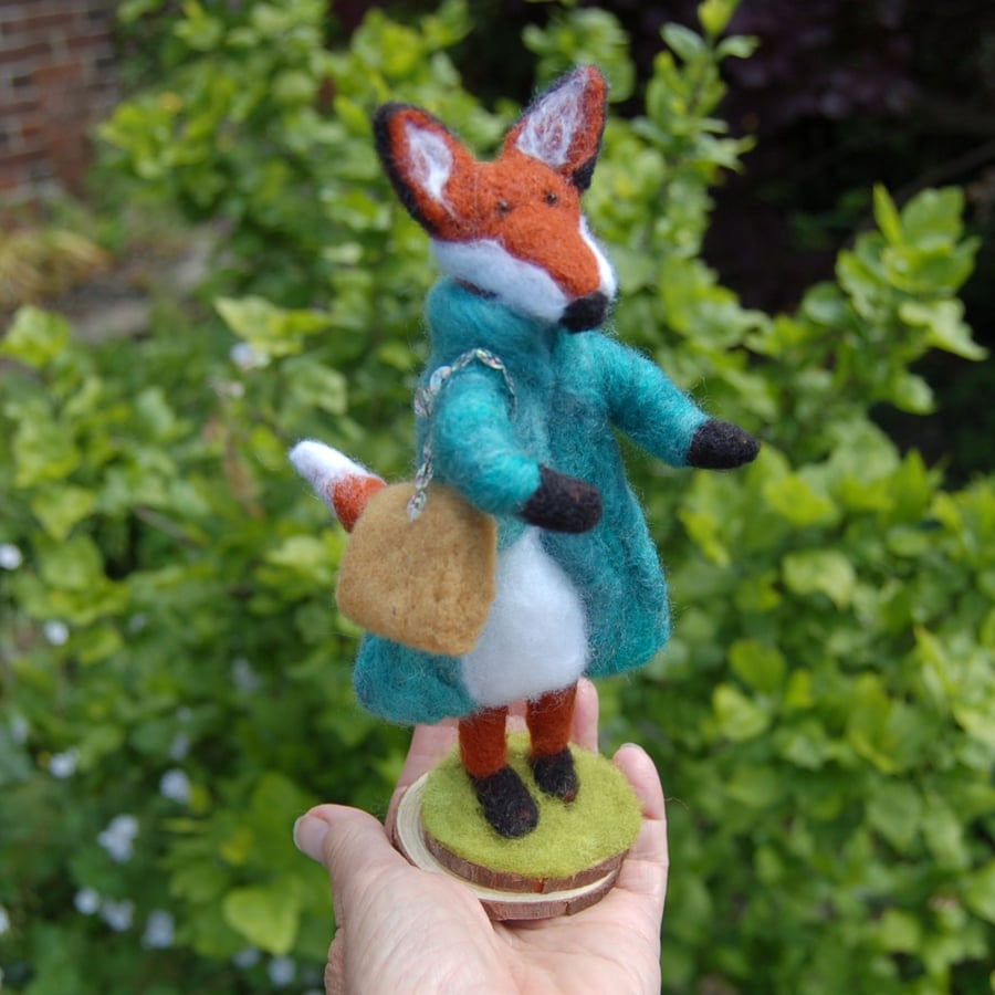 Fox going shopping - needlefelt fox. Textile ... - Folksy