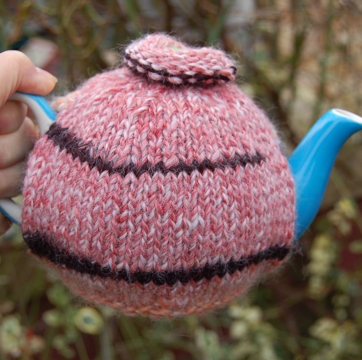 Hand knitted Tea cosy to fit a small tea for on... - Folksy