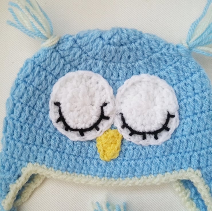 0-3 months newborn baby boy's sleeping owl hat,... - Folksy