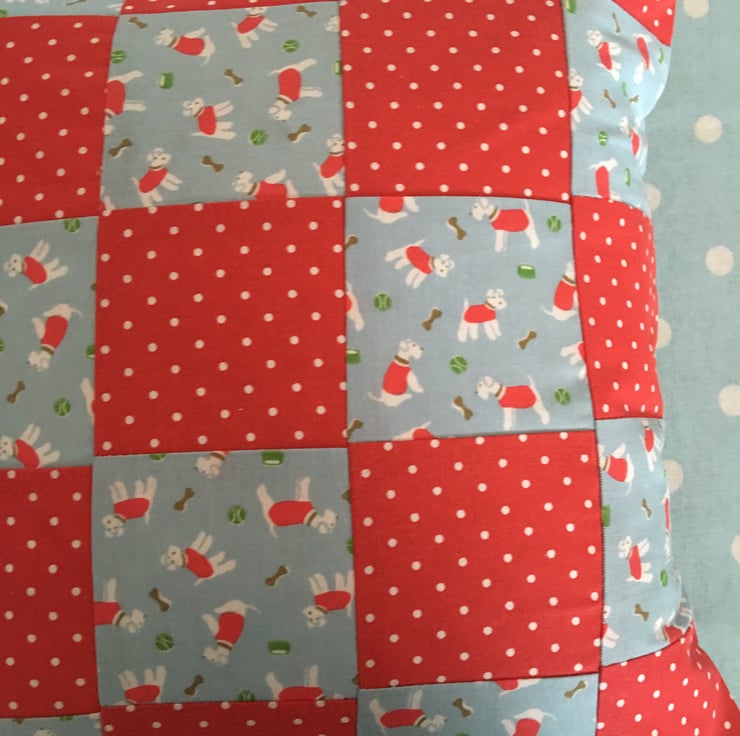 Cath Kidston stanley dog , red dot fabric patc... - Folksy
