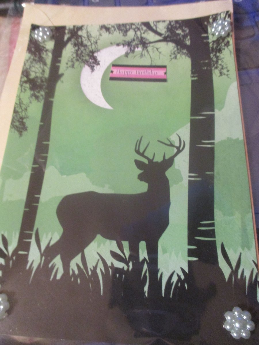 Happy Birthday Stag Card - Folksy