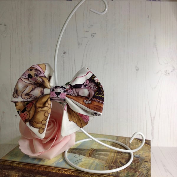 Quirky cat hair bow PB8 - Folksy
