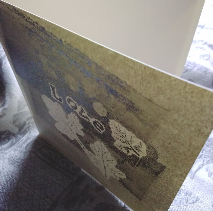 Monoprint love card - Folksy