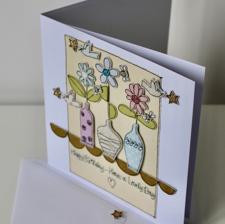 Handmade Blank Birthday Card Number One - Folksy