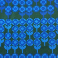 RARE Retro Blue Green Daisy 60s 70s VERDURE Hea... - Folksy