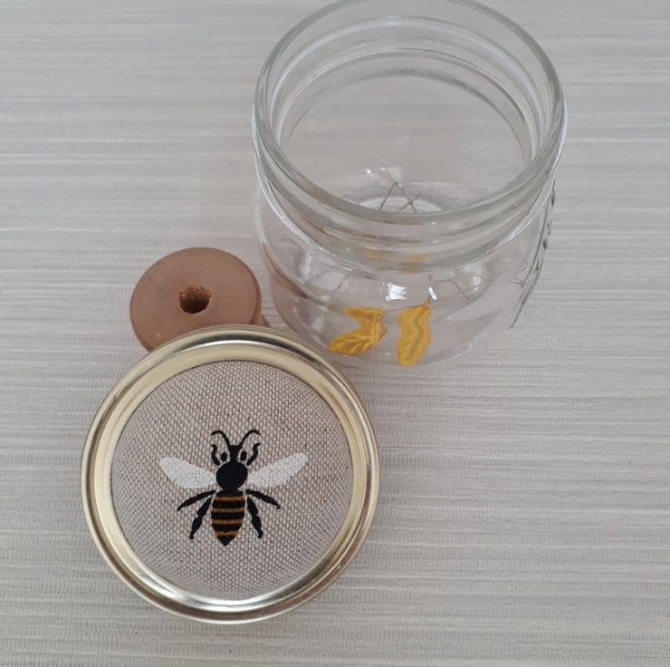 Pin cushion jar with screw lid for pins and nee... - Folksy