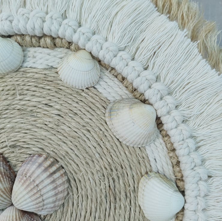 Handmade Natural Fibre & Shell Boho Coastal... - Folksy
