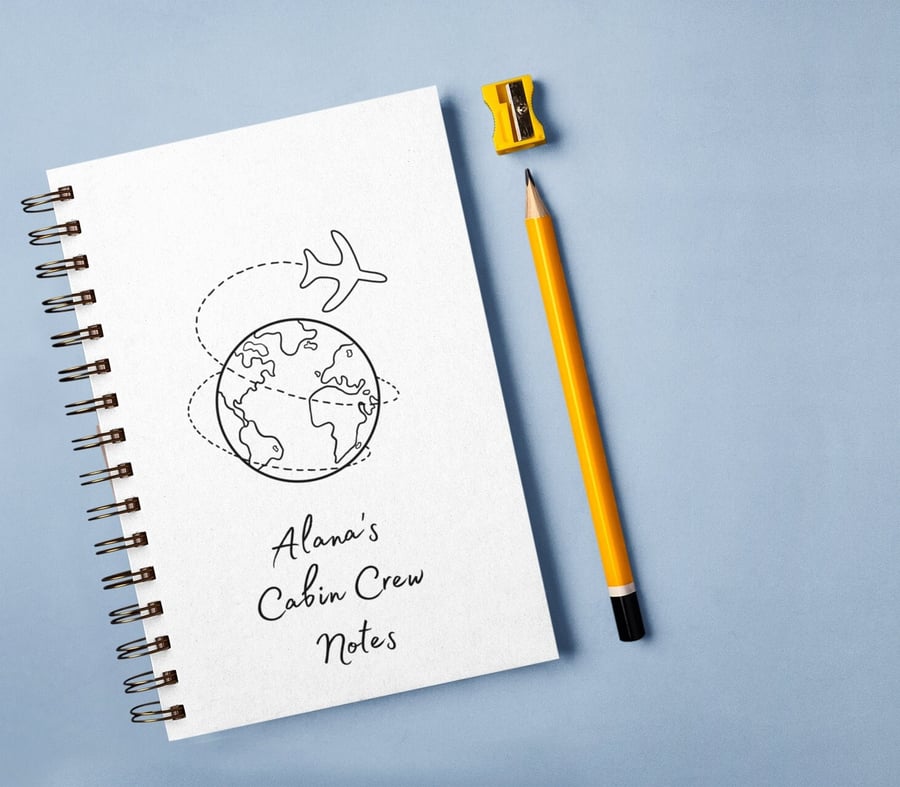 Personalised Cabin Crew Notes Notebook Flight A... - Folksy