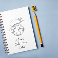 Personalised Cabin Crew Notes Notebook Flight A... - Folksy